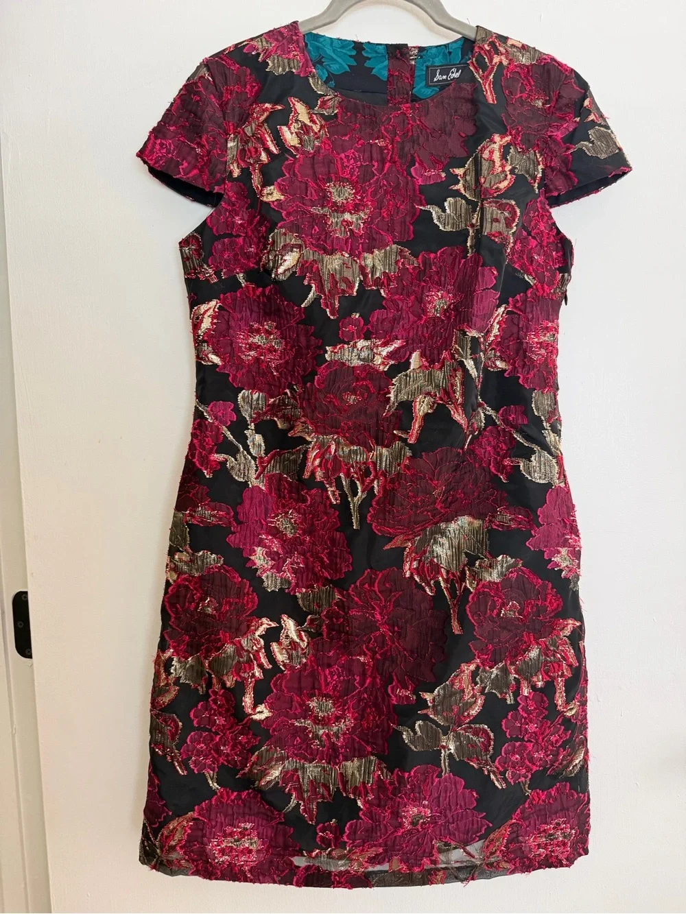 Sam Edelman | Dresses | Sam Edelman Black Dress With Red And Gold ...